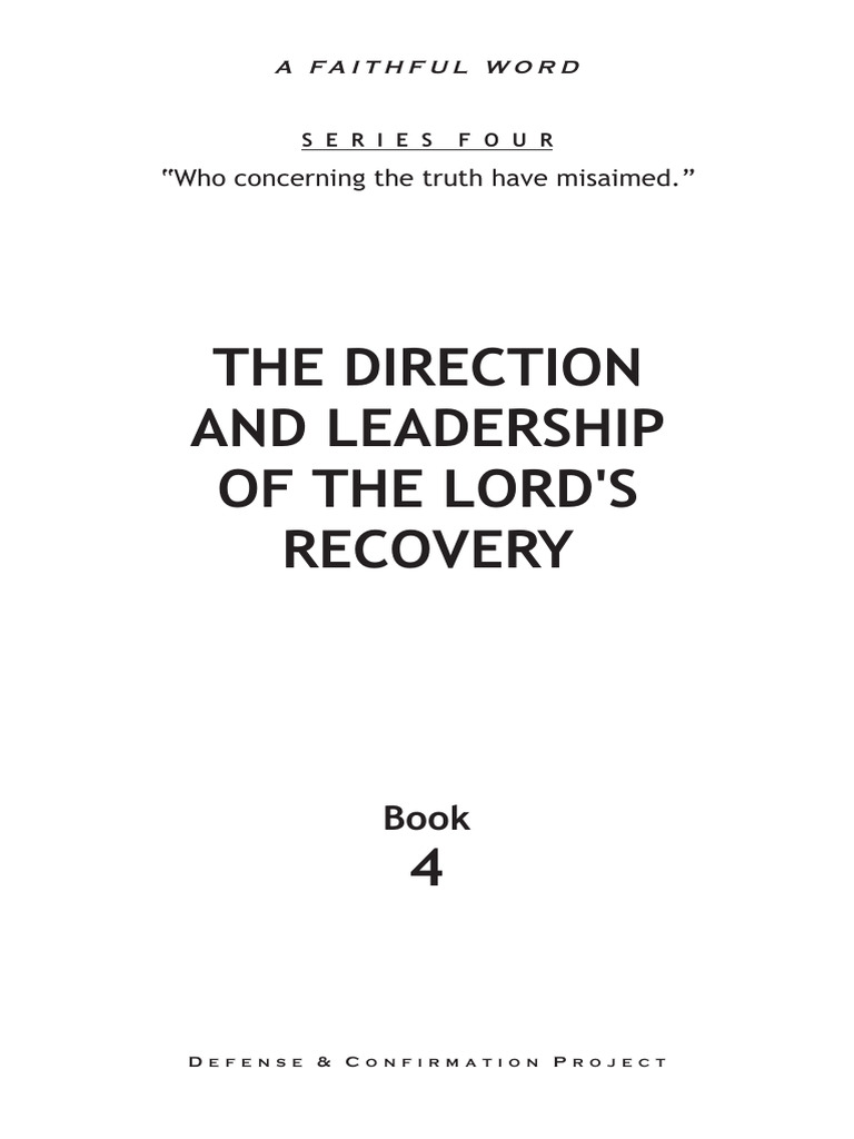 S4B4 - The Direction and Leadership of The Lord's Recovery | PDF ...
