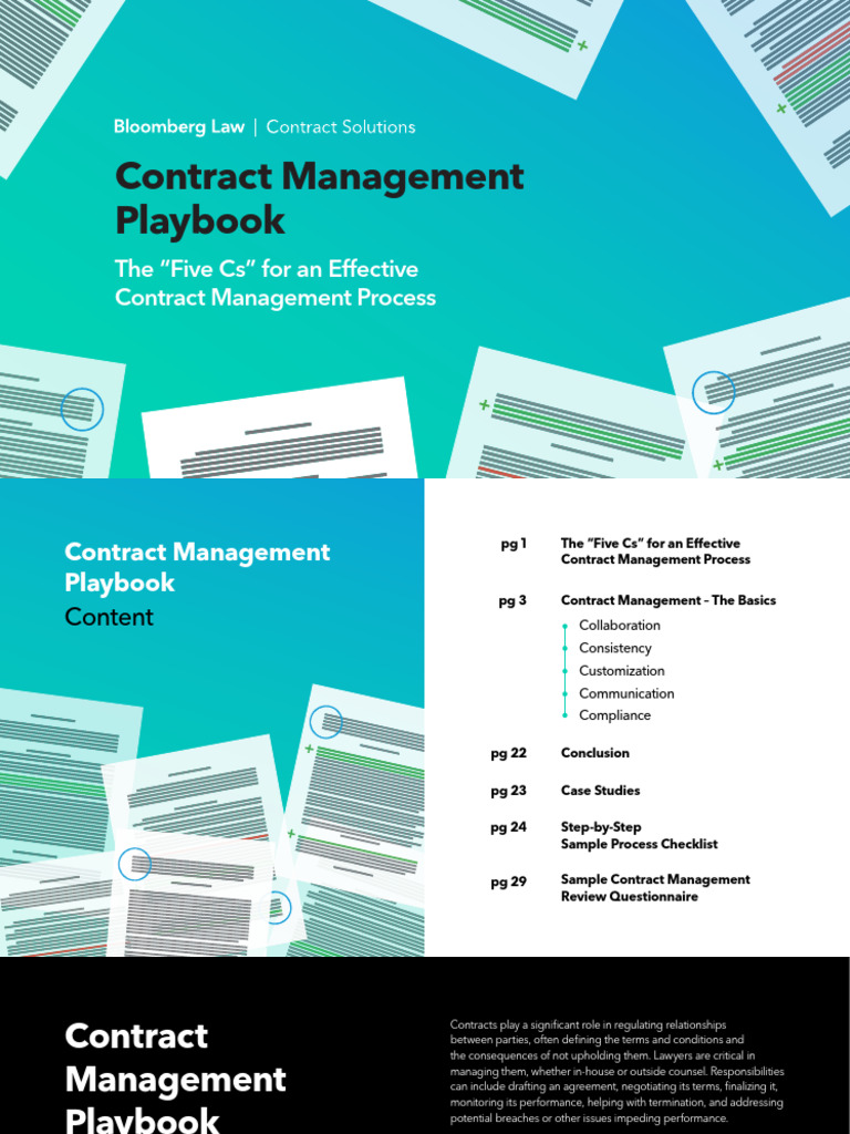 Contract Management Playbook | PDF | Regulatory Compliance | Communication