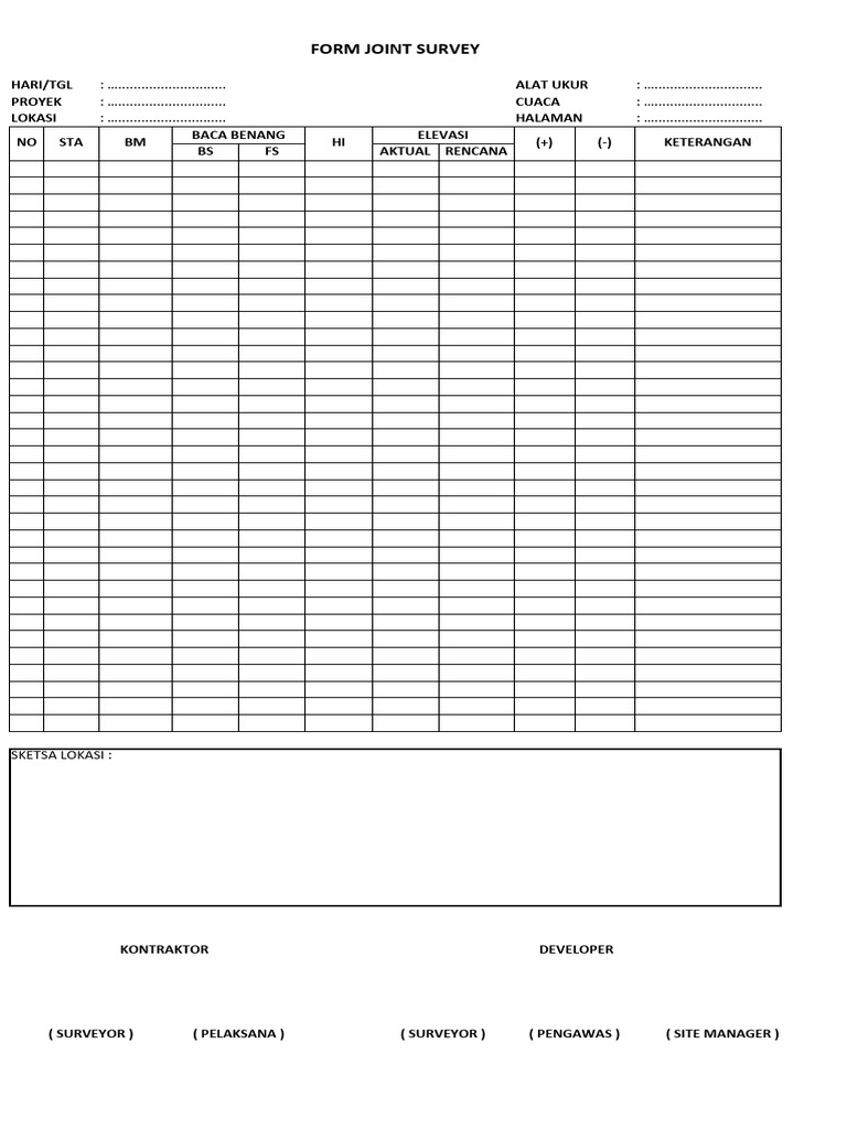 Form Joint Survey | PDF