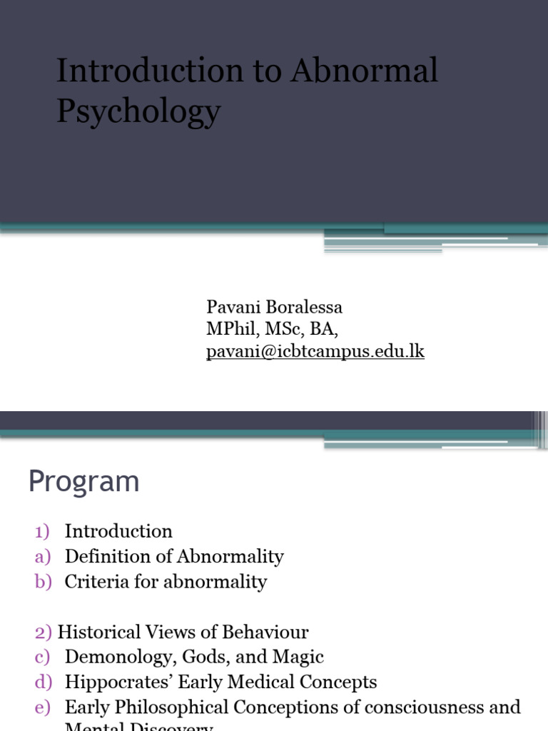 PSY001-Introduction To Abnormal Psychology | PDF | Mental Disorder ...