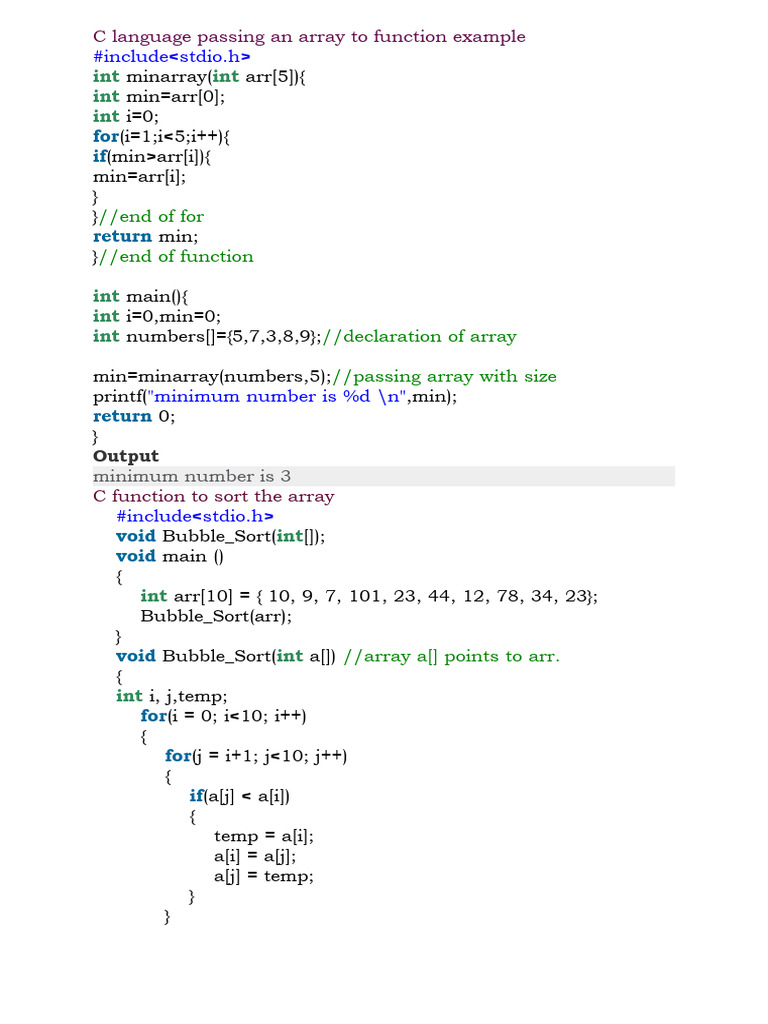 Pass Array Function Download Free Pdf Computer Programming