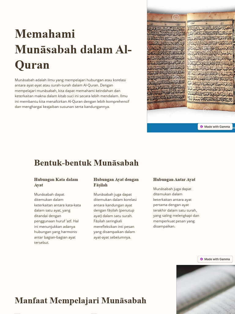 Memahami Ilmu Munāsabah Al-Quran | PDF | Kajian Bahasa Asing | Agama ...