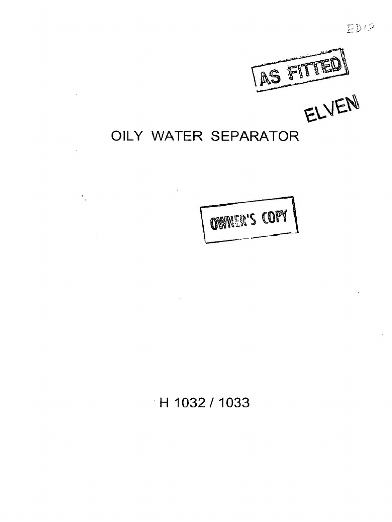 Oily Water Separator | PDF