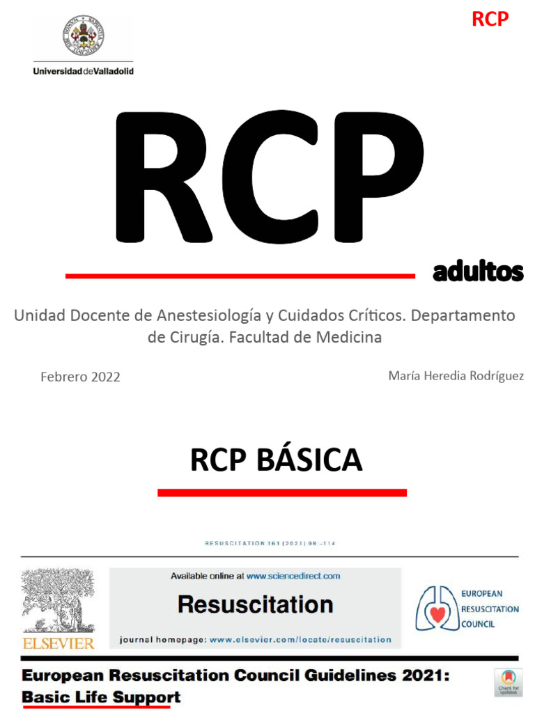 RCP Basica y Avanzada Curso 2021 22 | PDF | Reanimación cardiopulmonar | Paro cardíaco