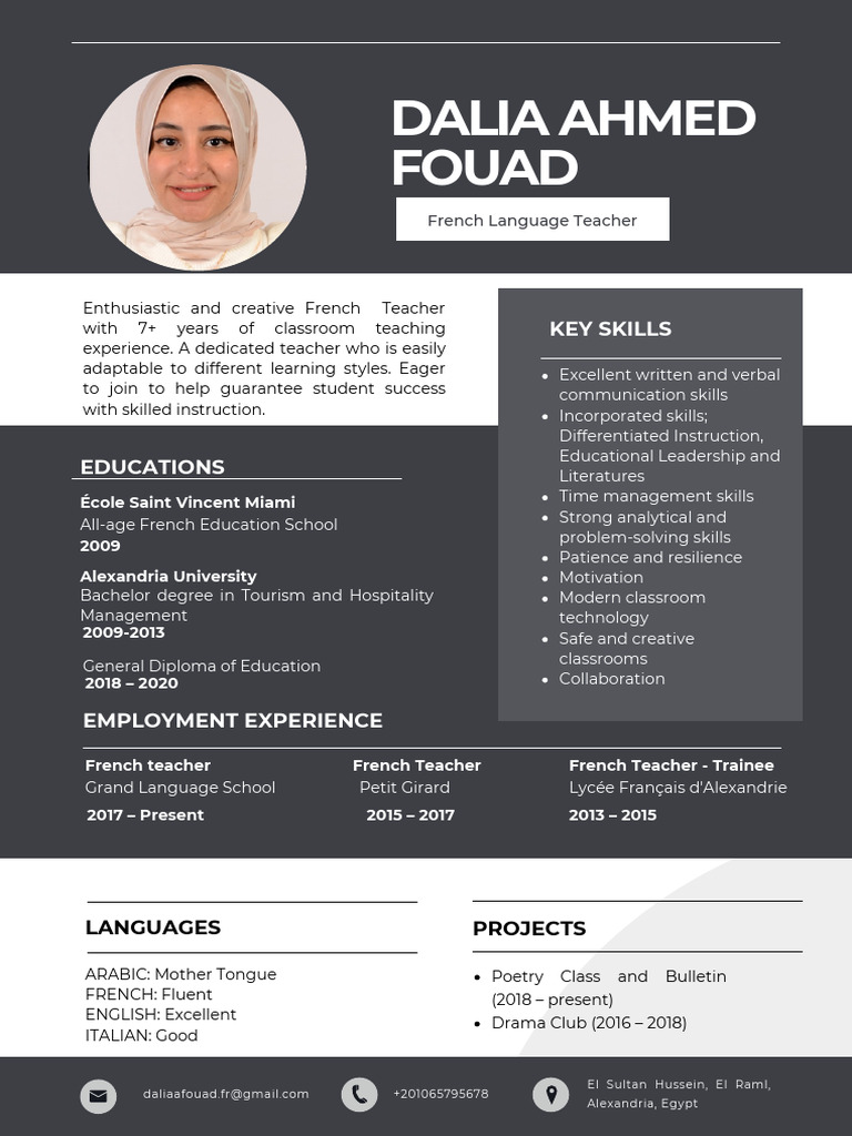 Dalia Ahmed Fouad: Key Skills | PDF | Alexandria | Teachers