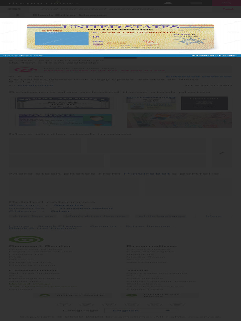 Blank Driver License Stock Photo. Image of Licens | PDF | Freedom Of ...