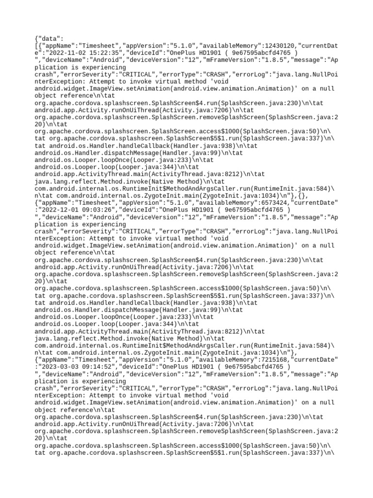 Timesheet_ErrorReport | PDF | Java (Programming Language) | Systems Architecture