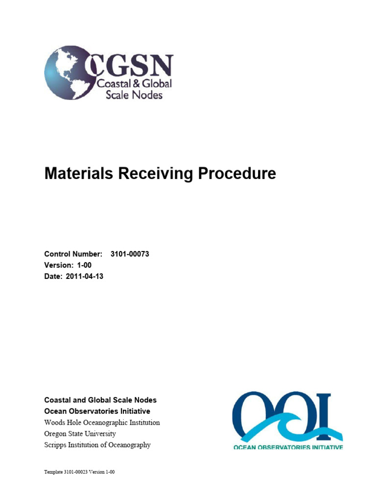 Materials Receiving Procedure Guide | PDF
