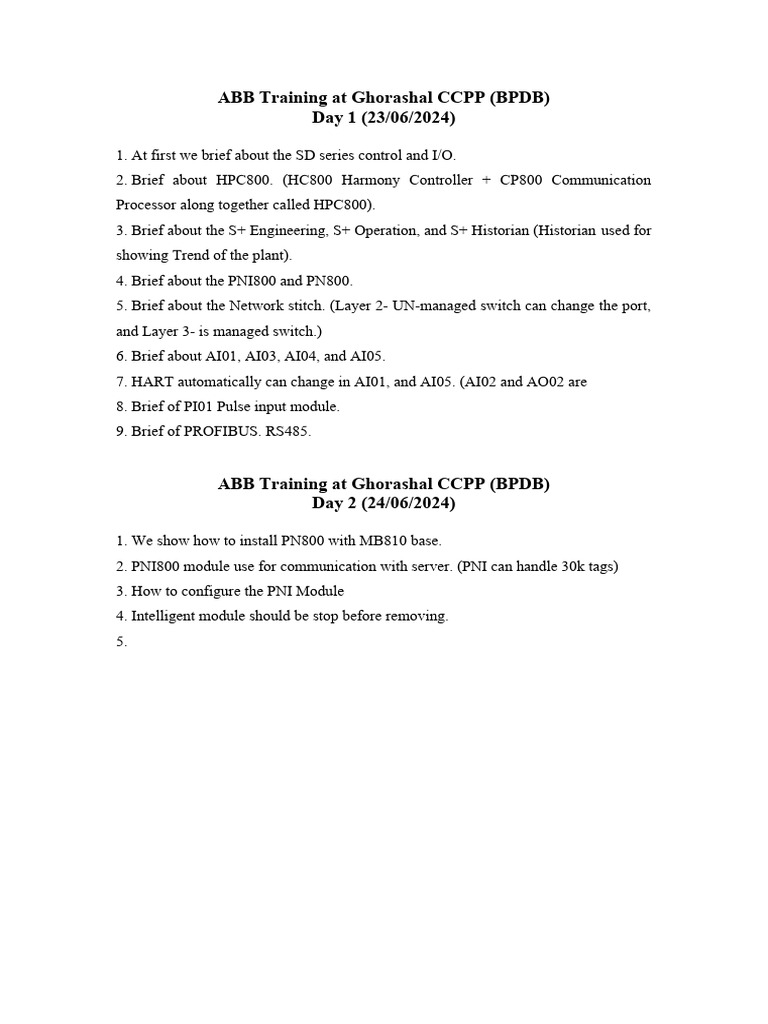 ABB Control Systems Training | PDF