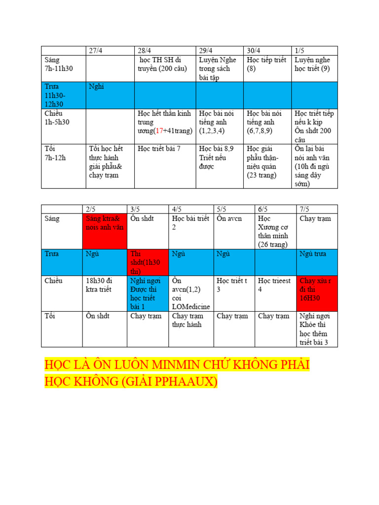 Học Là Ôn Luôn Minmin Chứ Không Phải Học Không (Giải Pphaaux) | PDF