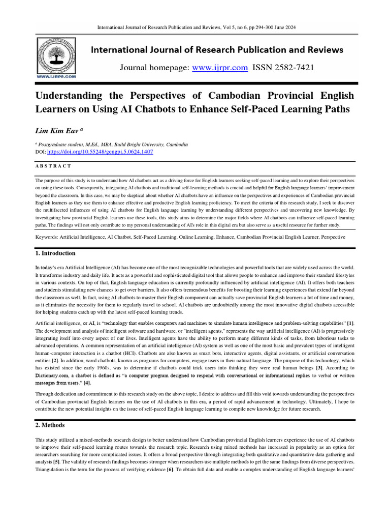 Understanding The Perspectives of Cambodian Provincial English Learners ... Understanding The Perspectives of Cambodian Provincial English Learners ...