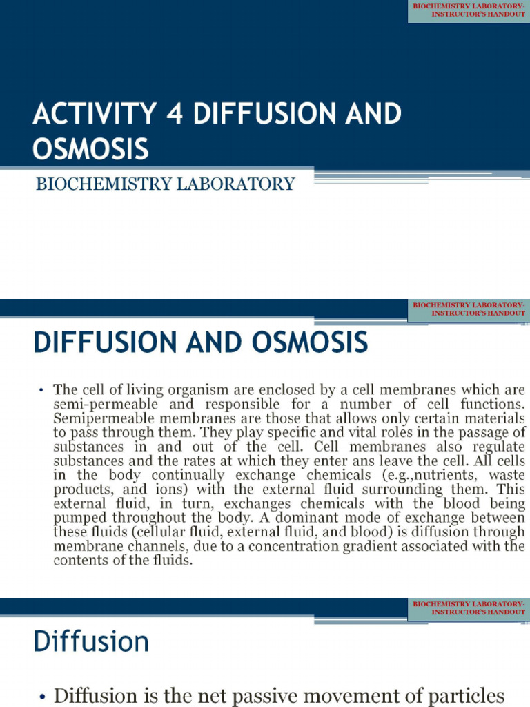 ACTIVITY 4 DIFFUSION AND OSMOSIS Student | PDF
