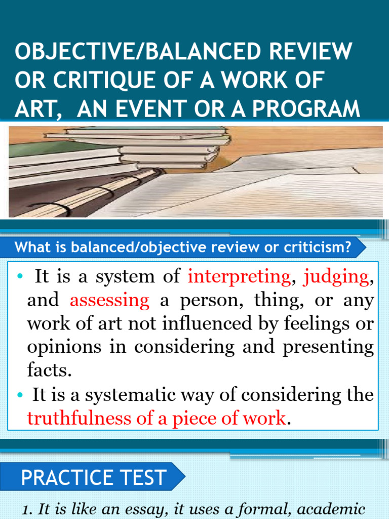 Q4-L1-Objective Balanced Review or Critique | PDF | Composition (Visual ...