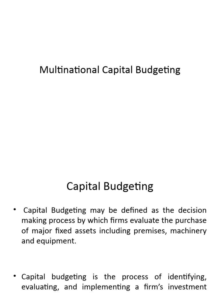 Multinational Capital Budgeting | PDF | Net Present Value | Capital ...