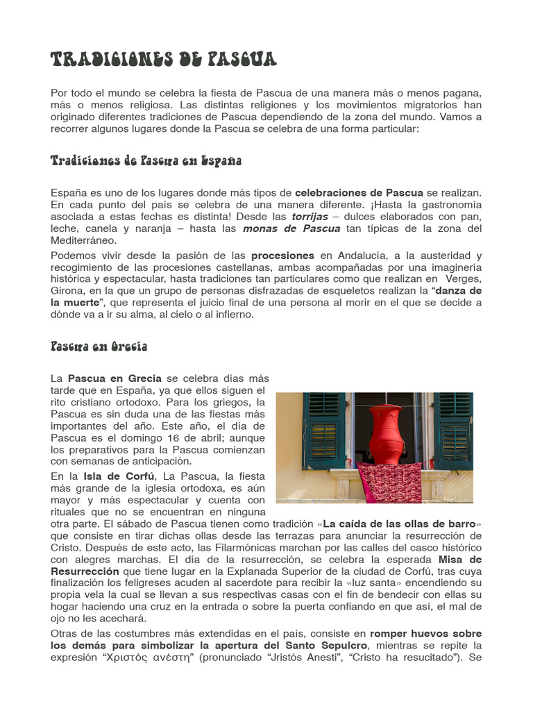 03 Tradiciones de Pascua | PDF | Pascua de Resurrección | Tradiciones