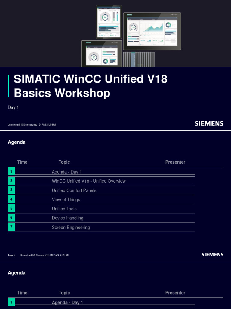 V18 WinCC Unified Basics WS Day1 | PDF | World Wide Web | Internet & Web