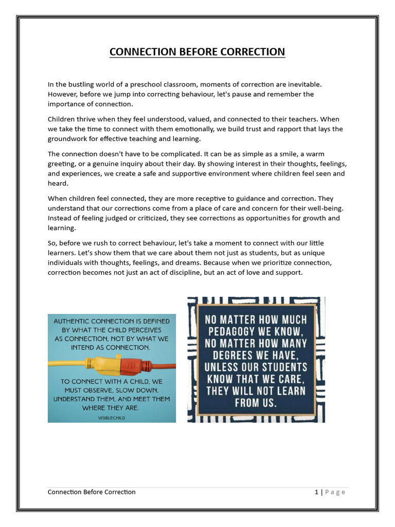 Connection Before Correction | PDF