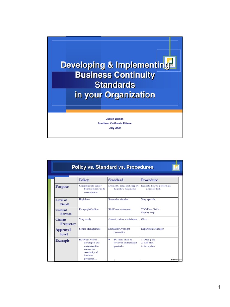 Business Continuity Standards Guide | PDF | Business Continuity | Risk
