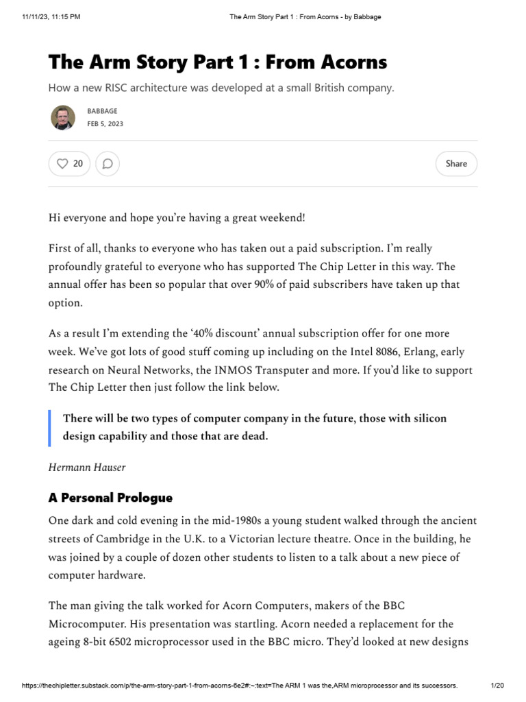 thechipletter_thearmstory-part1 | Download Free PDF | Microprocessor | Central Processing Unit
