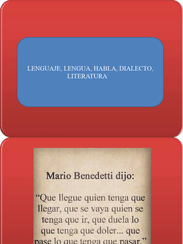 Lenguaje, lengua, habla, dialecto, literatura | PDF | Dialecto | Habla