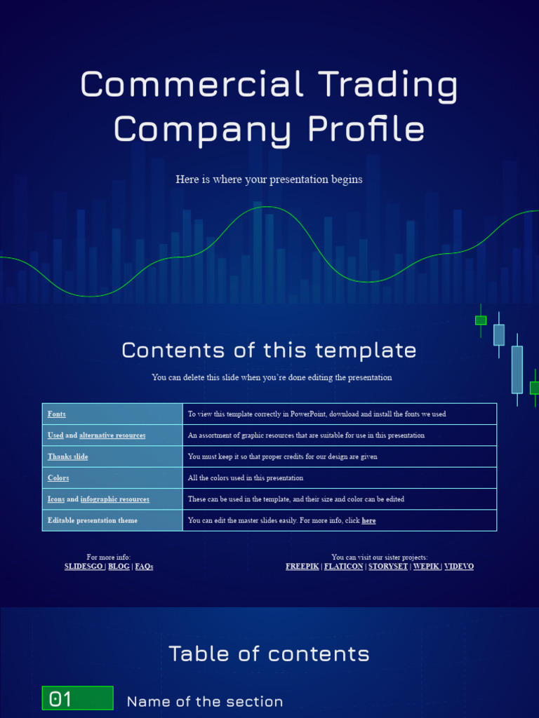 Commercial Trading Company Profile by Slidesgo | PDF | Planets | Saturn