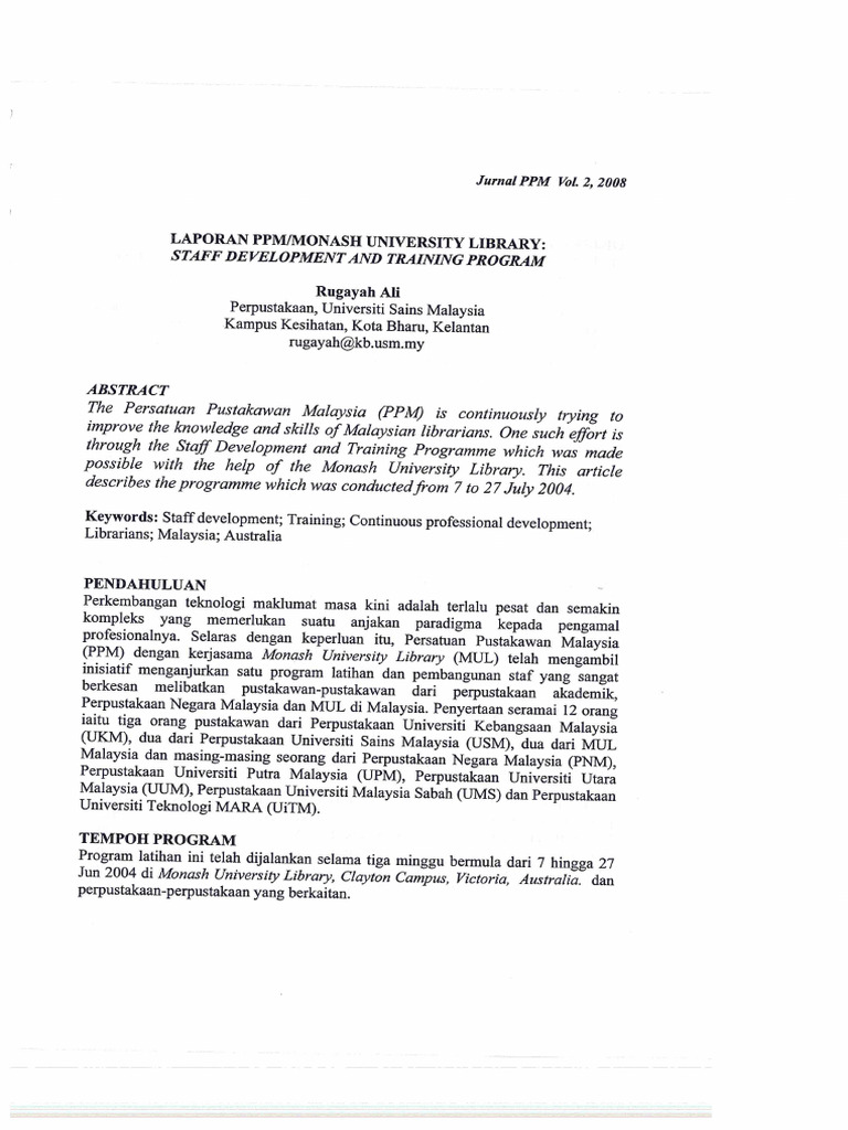 Laporan PPM Monash University Library ST | PDF Laporan PPM Monash University Library ST | PDF