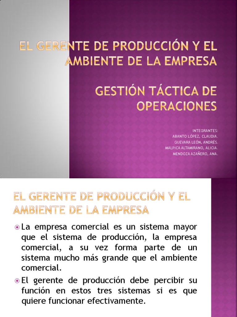 El Gerente de Produccion y El Ambiente de | PDF | Bancos | Toma de ...