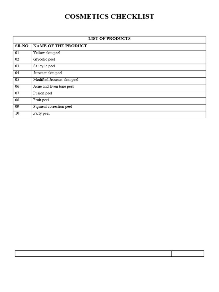 Cosmetic Checklist | PDF | Packaging And Labeling