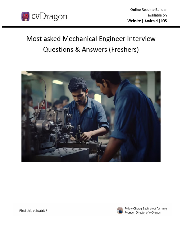 Mechanical Engineer Interview Q&A Guide | PDF | Engines | Boiler