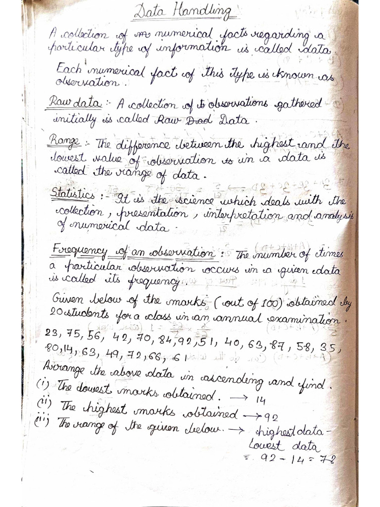 Data Handling Class 8 | PDF