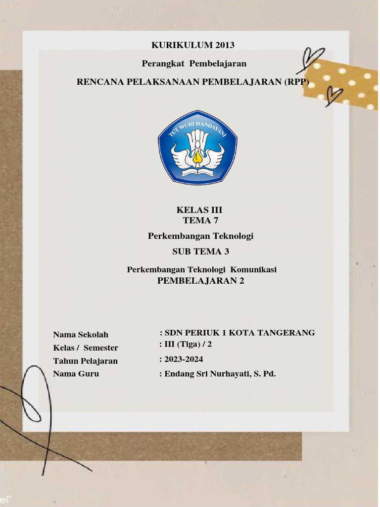 RPP Kelas 3C Tema 7 Subtema 3 Berdiferiansi | PDF