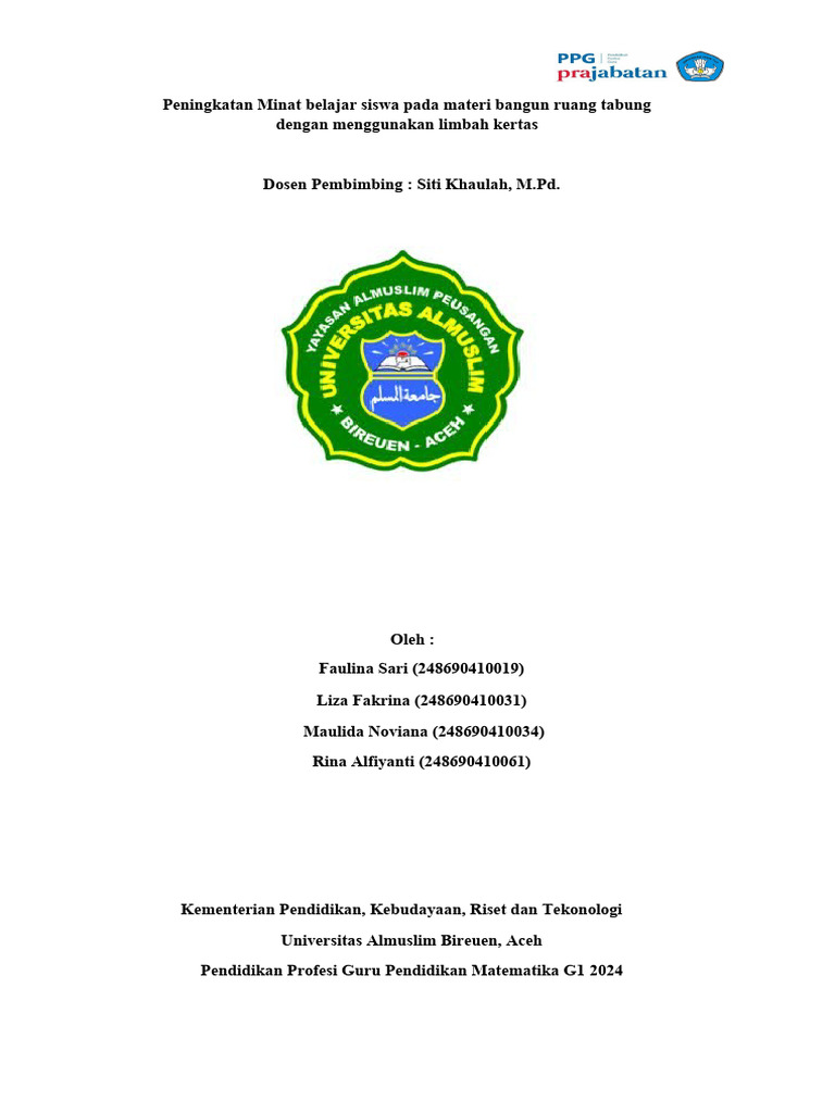 Minat Belajar Bangun Ruang Tabung | PDF