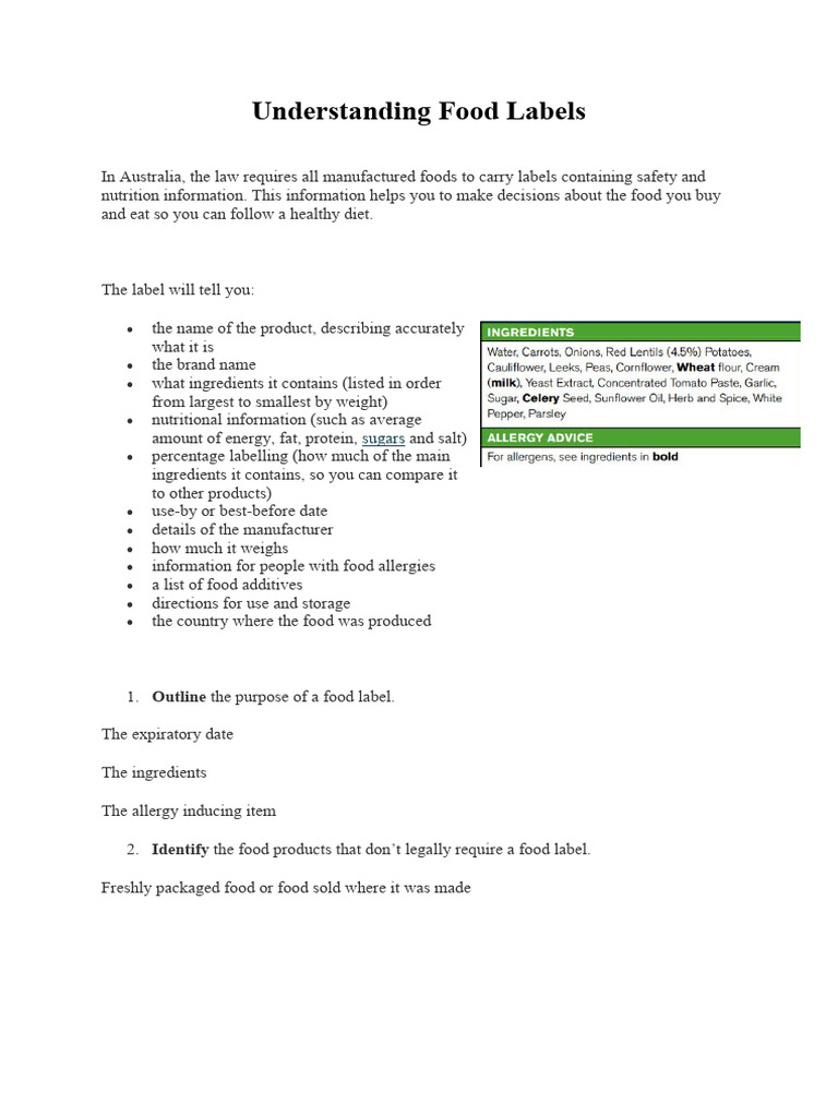 Understanding Food Labels-2 | PDF | Nutrition Facts Label | Food Energy