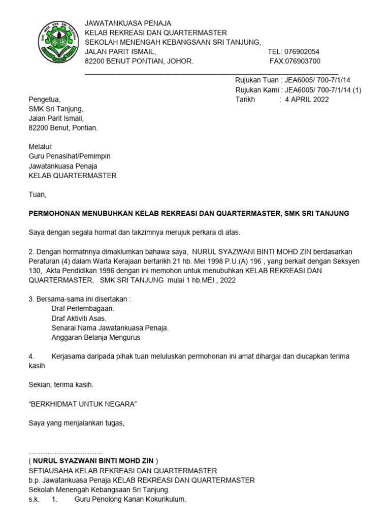 Contoh Persatuan | PDF
