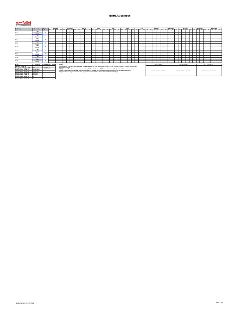 LPA Schedule Worksheet | PDF
