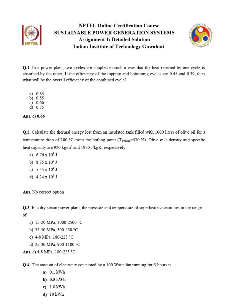 Assignment 1 | PDF | Heat | Power Station