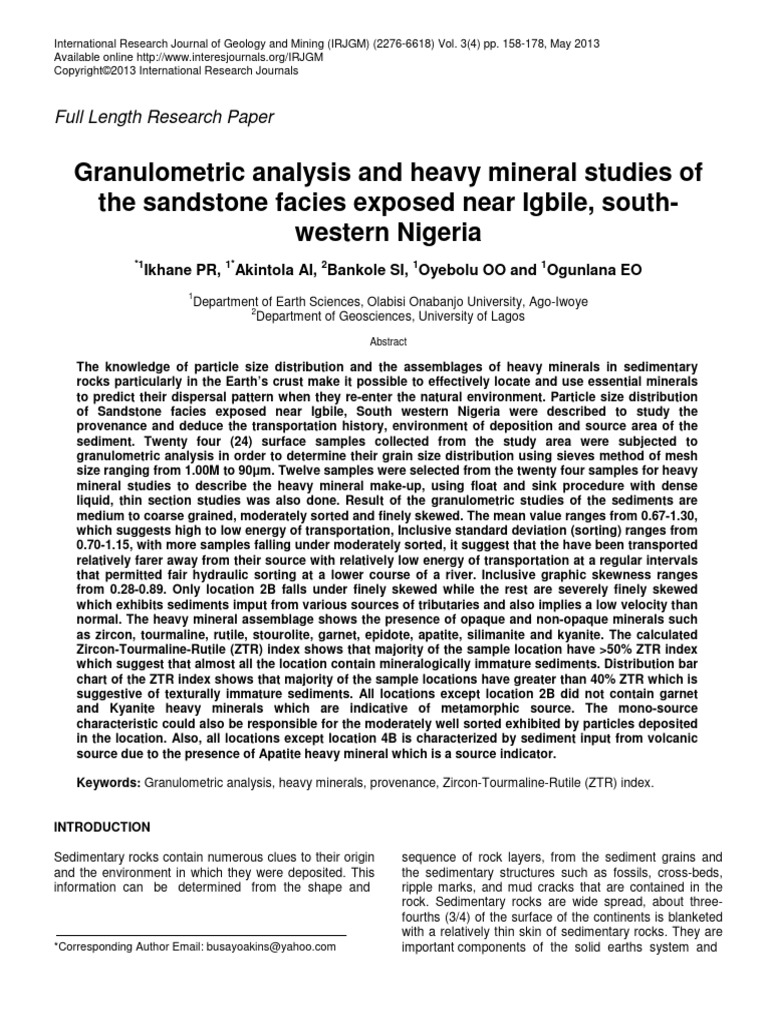 Project | PDF | Sedimentary Rock | Rock (Geology)
