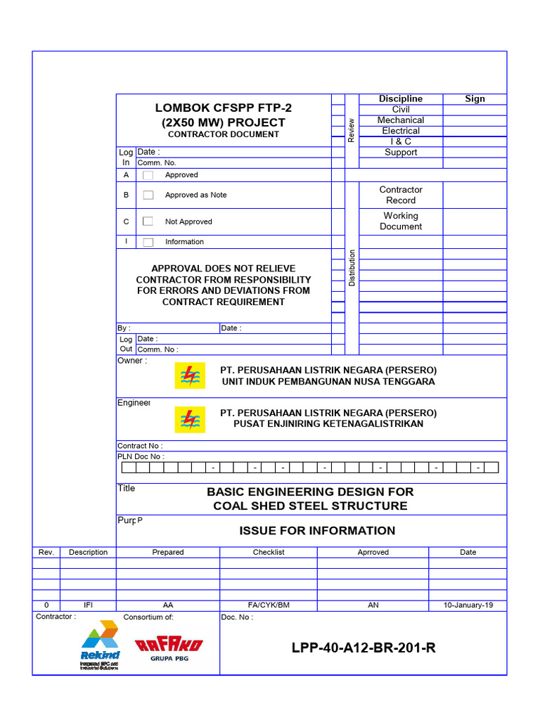 Attach-1 LPP-40-A06-BR-201-R Basic Engineering Design For Coal Shed Steel Structure | PDF ...