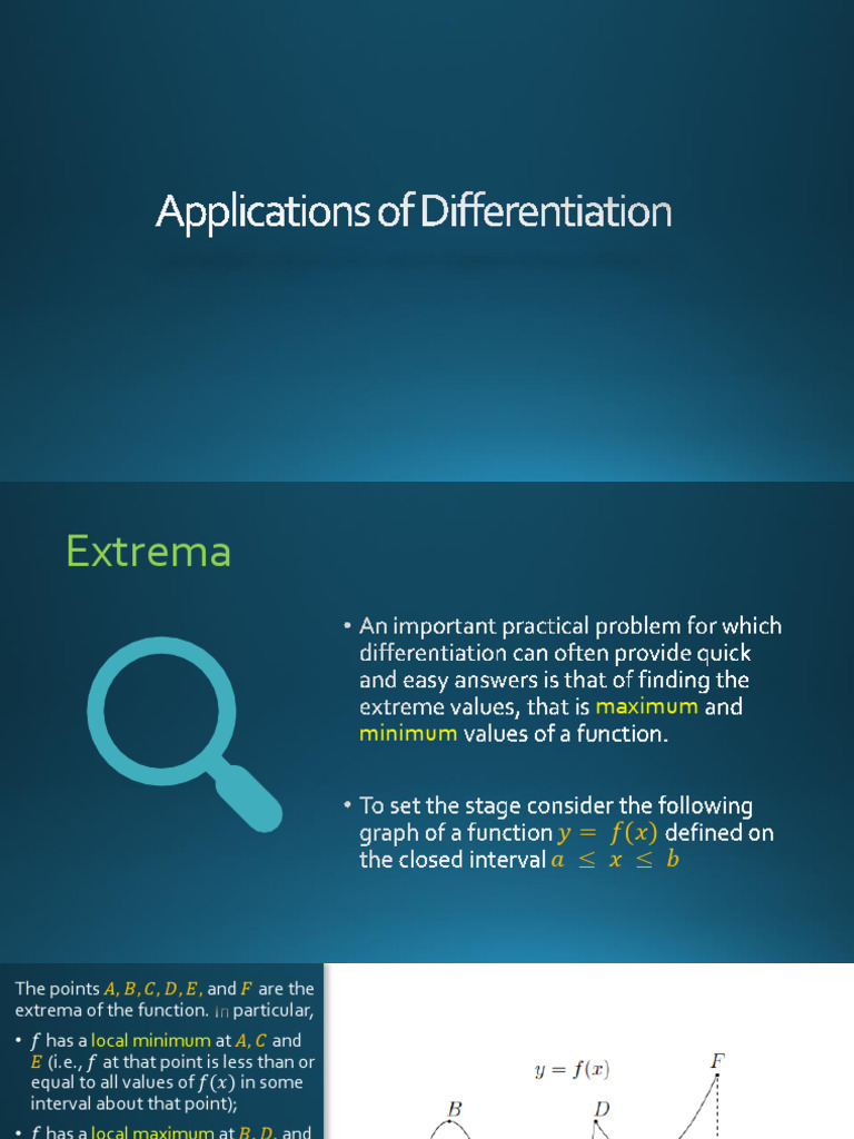 Applications of Differentiation | PDF | Analysis | Mathematical Relations