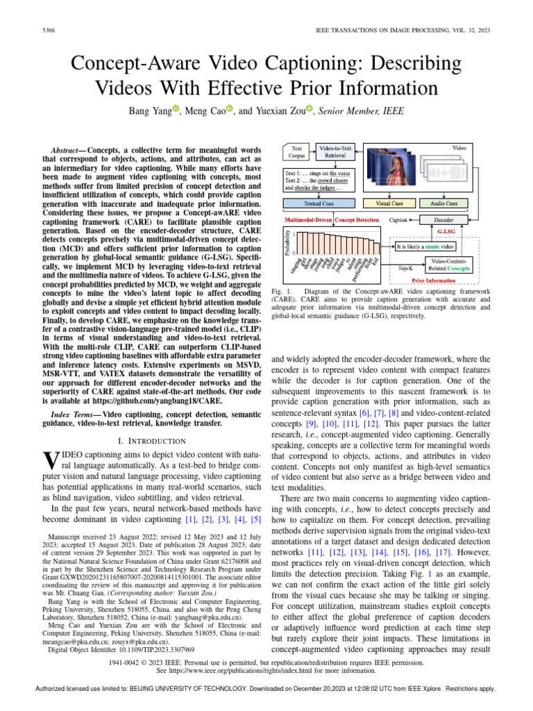 Concept-Aware Video Captioning | PDF | Information | Attention