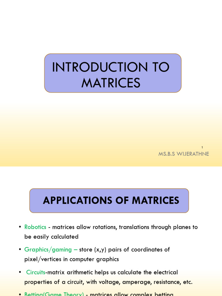 Matrices | PDF | Matrix (Mathematics) | Functions And Mappings