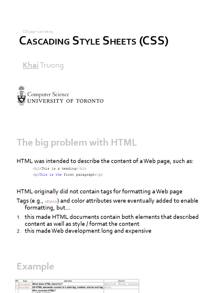 L03-CSS | PDF | Html | Html Element
