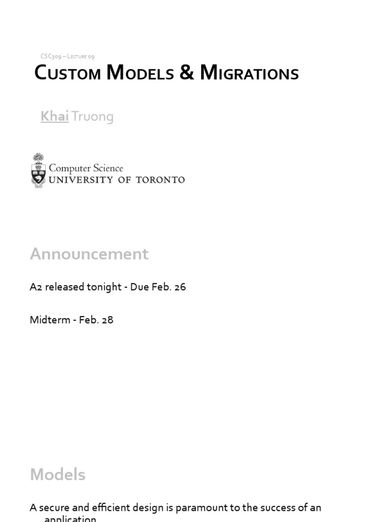 L09-Custom Models & Migration | PDF | Databases | Computer Science