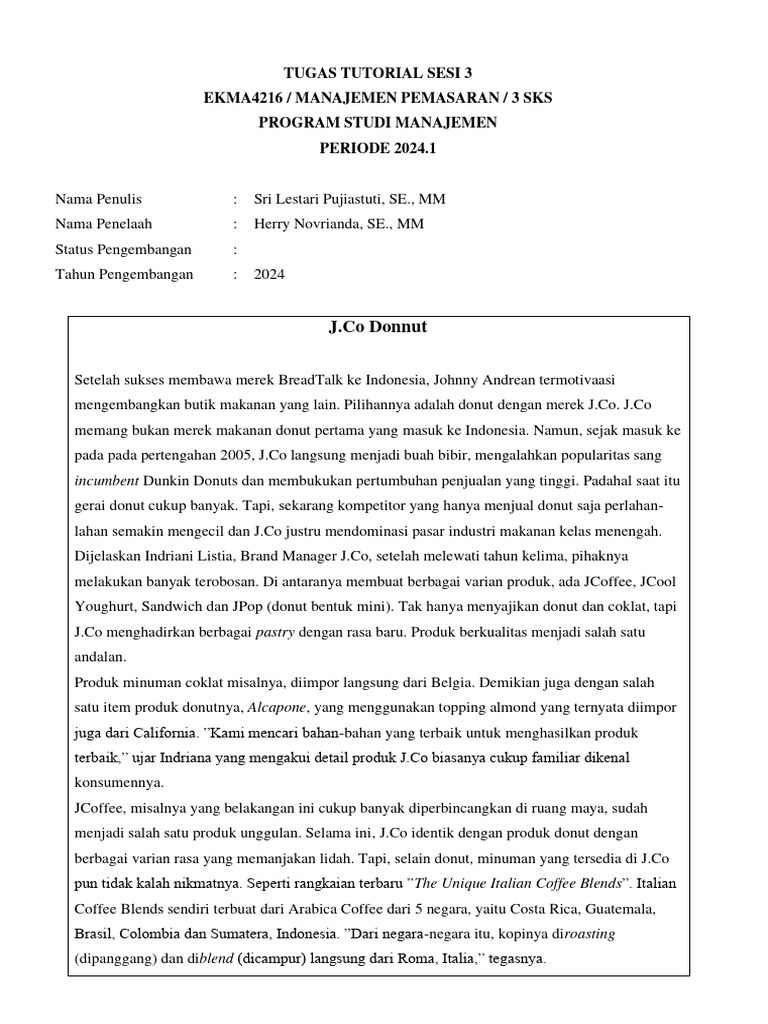 Tugas 3 - Manajemen Pemasaran - Raudya Zahra Nafisa | PDF | Bisnis