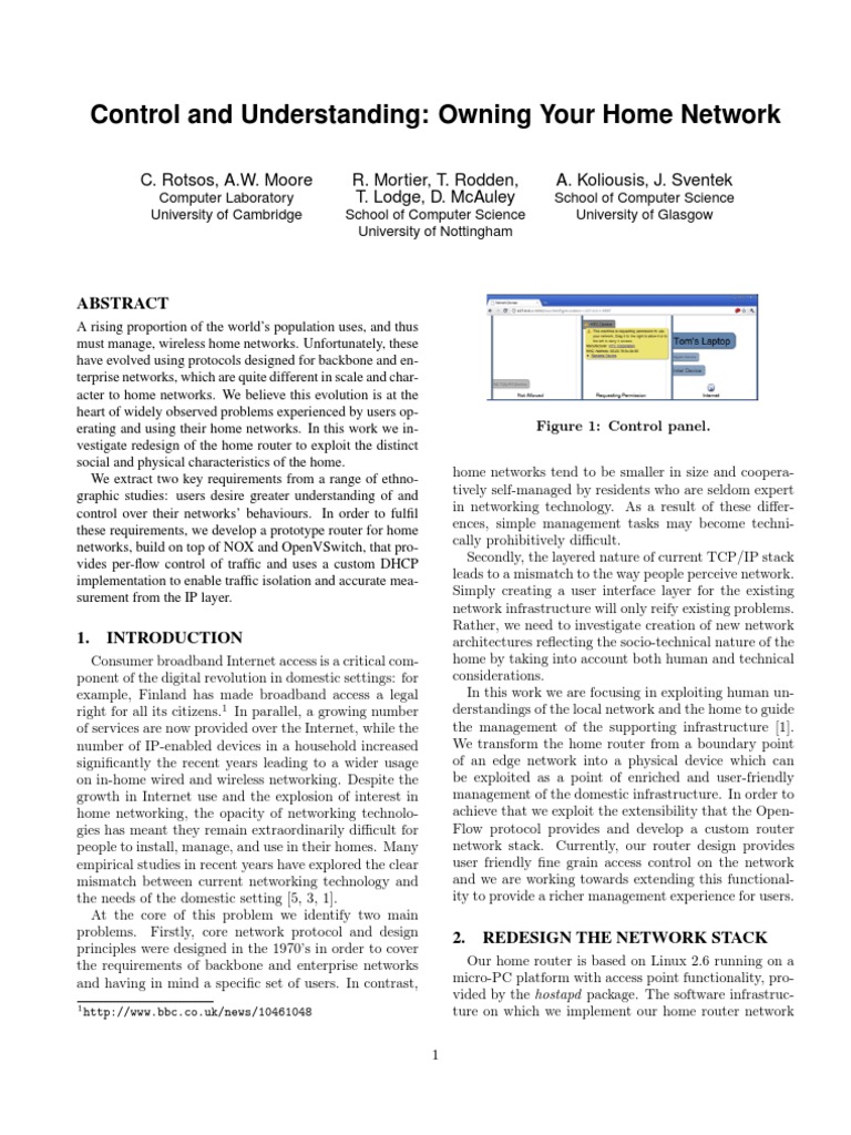 Home Network Control and Management | PDF | Router (Computing ...