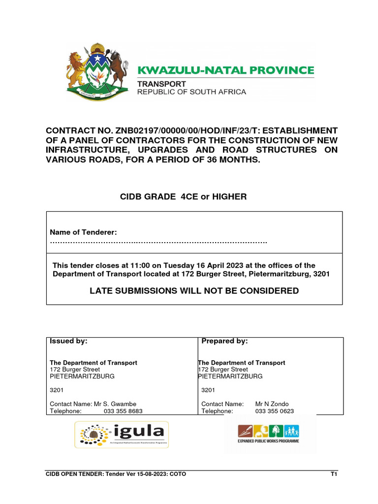 Invitation To Tender For Znb02197 - 00000 - 00 - Hod - Inf - 23 - T ...