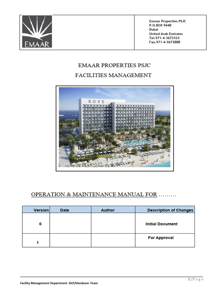 O&M Template | PDF | Waste | Safety