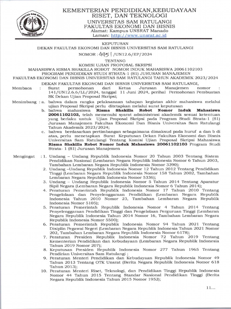 4451 TGL 21-06-2024 SK-UPS - Risma Shakilla Robot - S1 Manajemen | PDF