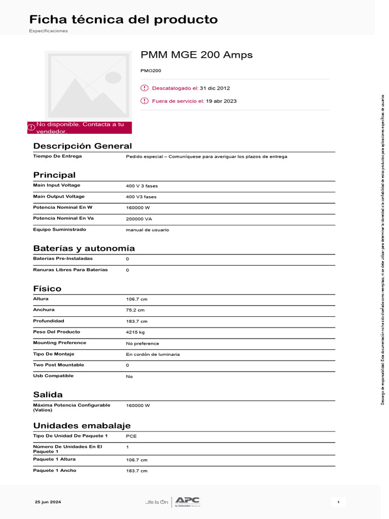 Apc Mge-Comet Pmo200 | PDF
