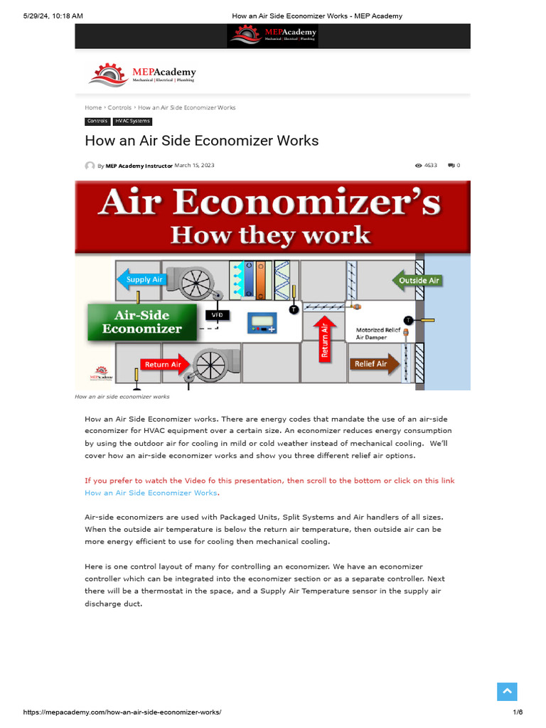 How An Air Side Economizer Works - MEP Academy | PDF | Thermodynamics | Sustainable Technologies